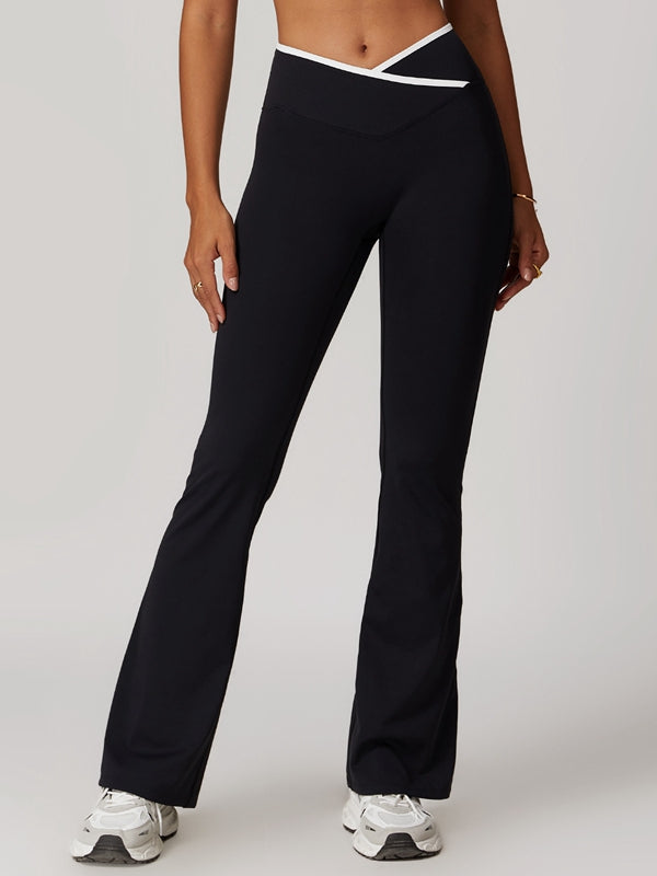 BUYCO Female Contrast Color V-shape Waist Flare Leggings – Buyco Group